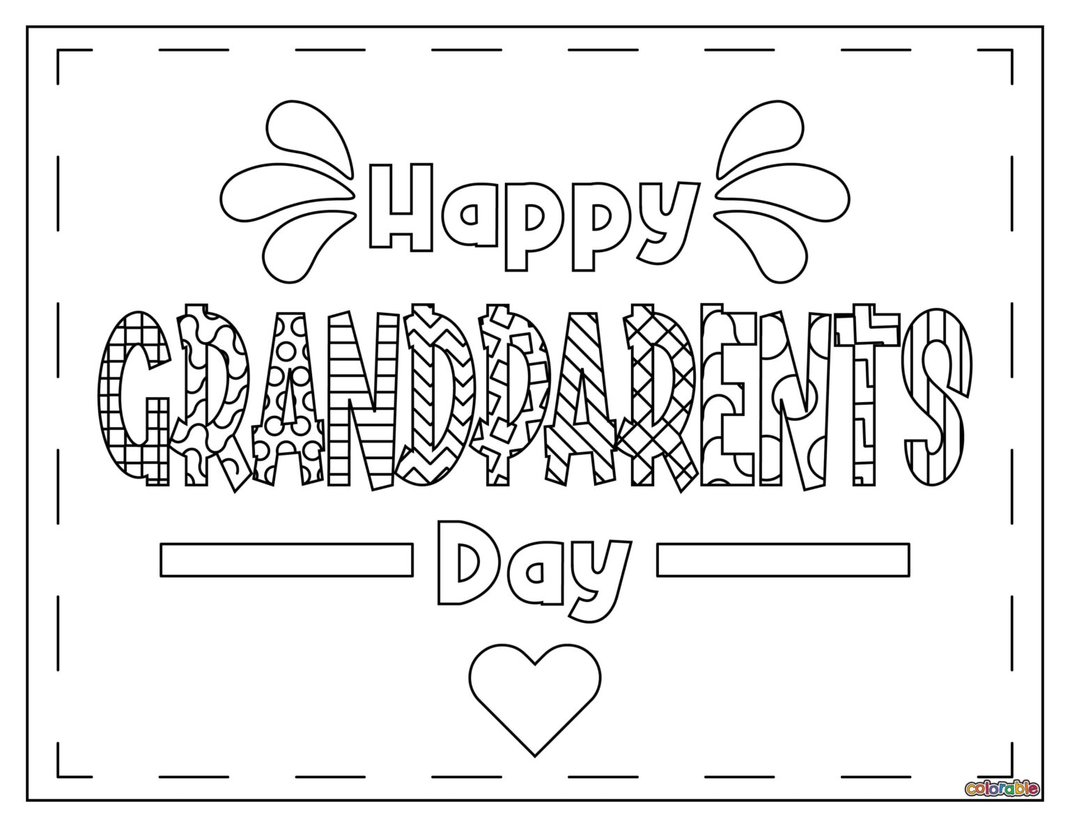Grandparents Day Coloring Pages - 30 Free Pages | Colorable