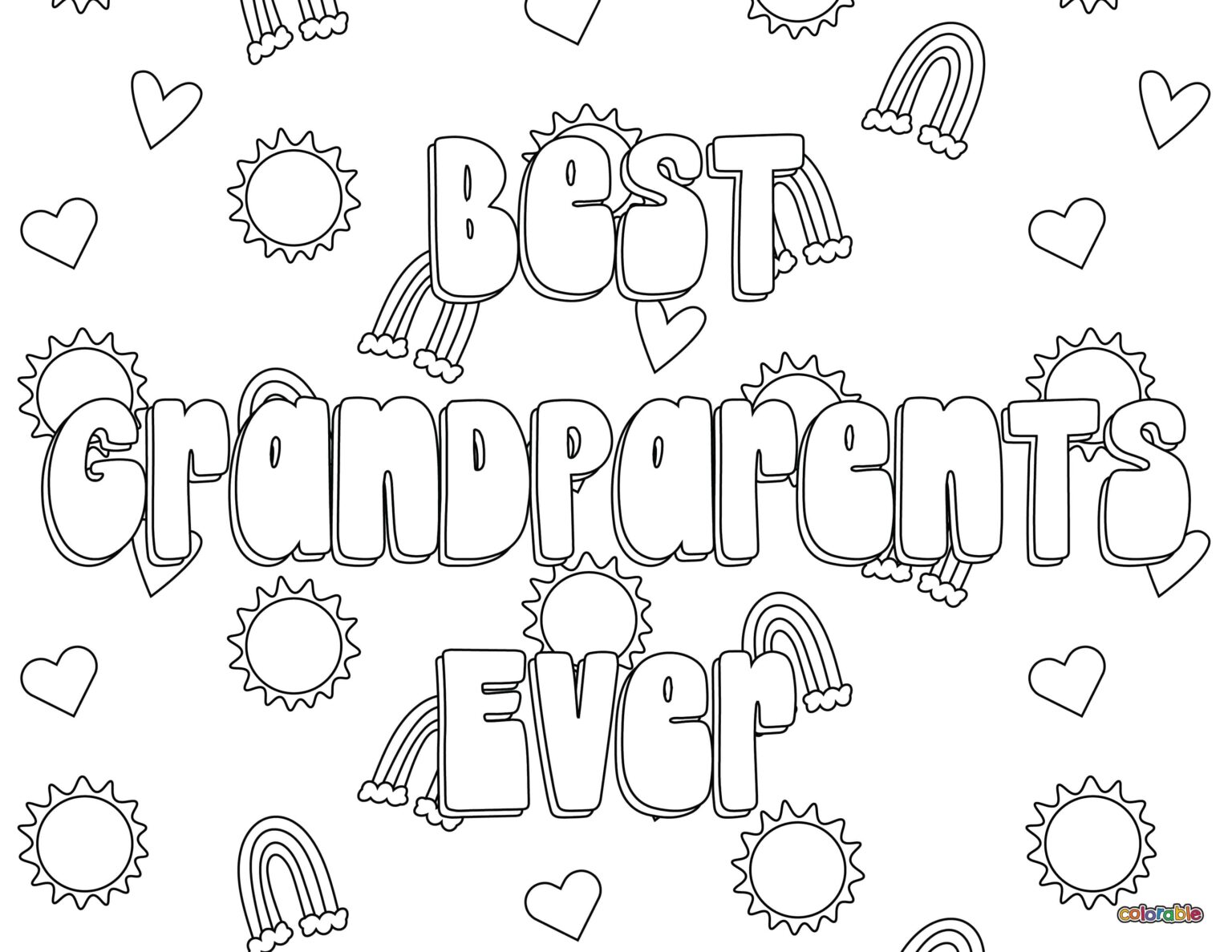 Grandparents Day Coloring Pages - 30 Free Pages | Colorable