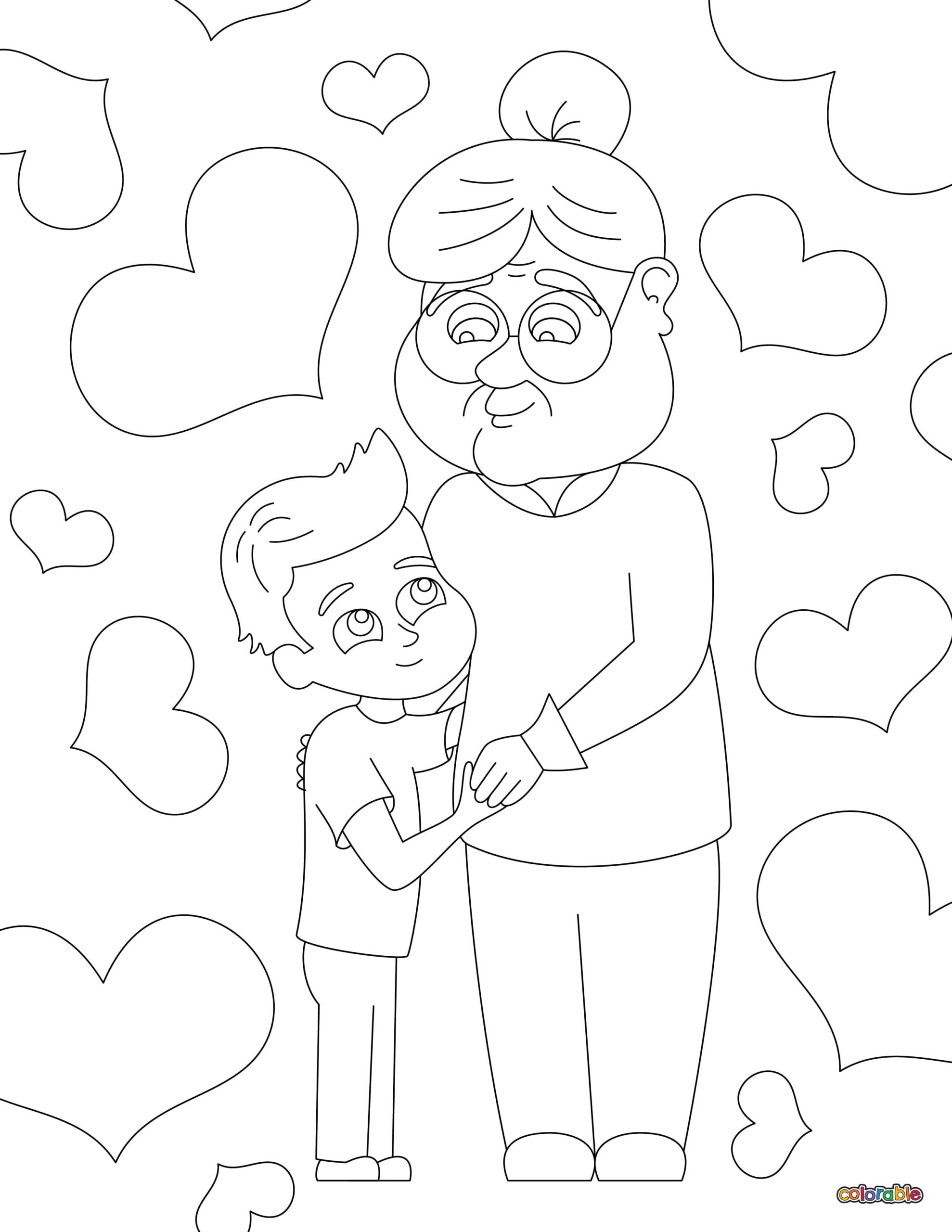 Grandparents Day Coloring Pages - 30 Free Pages | Colorable