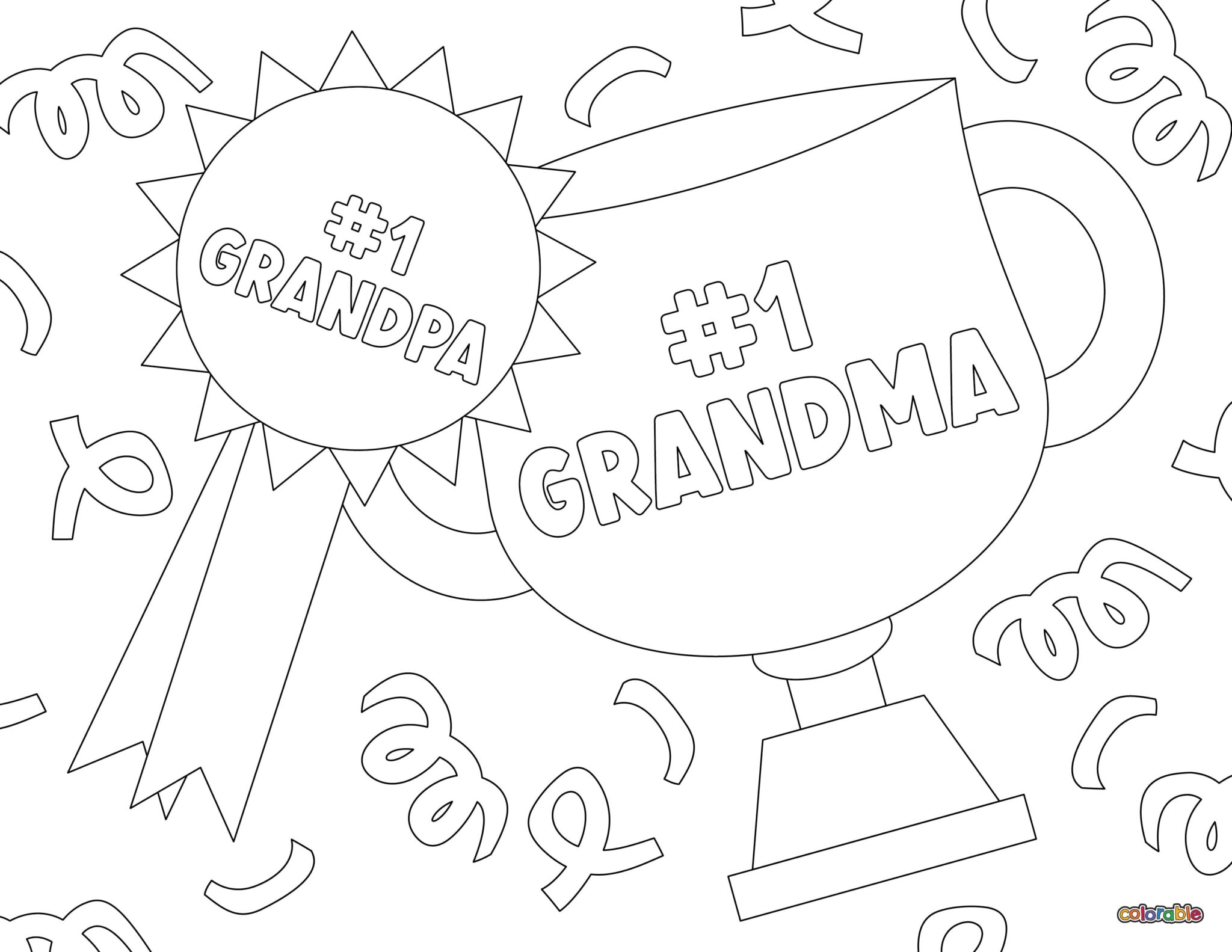Grandparents Day Coloring Pages - 30 Free Pages | Colorable