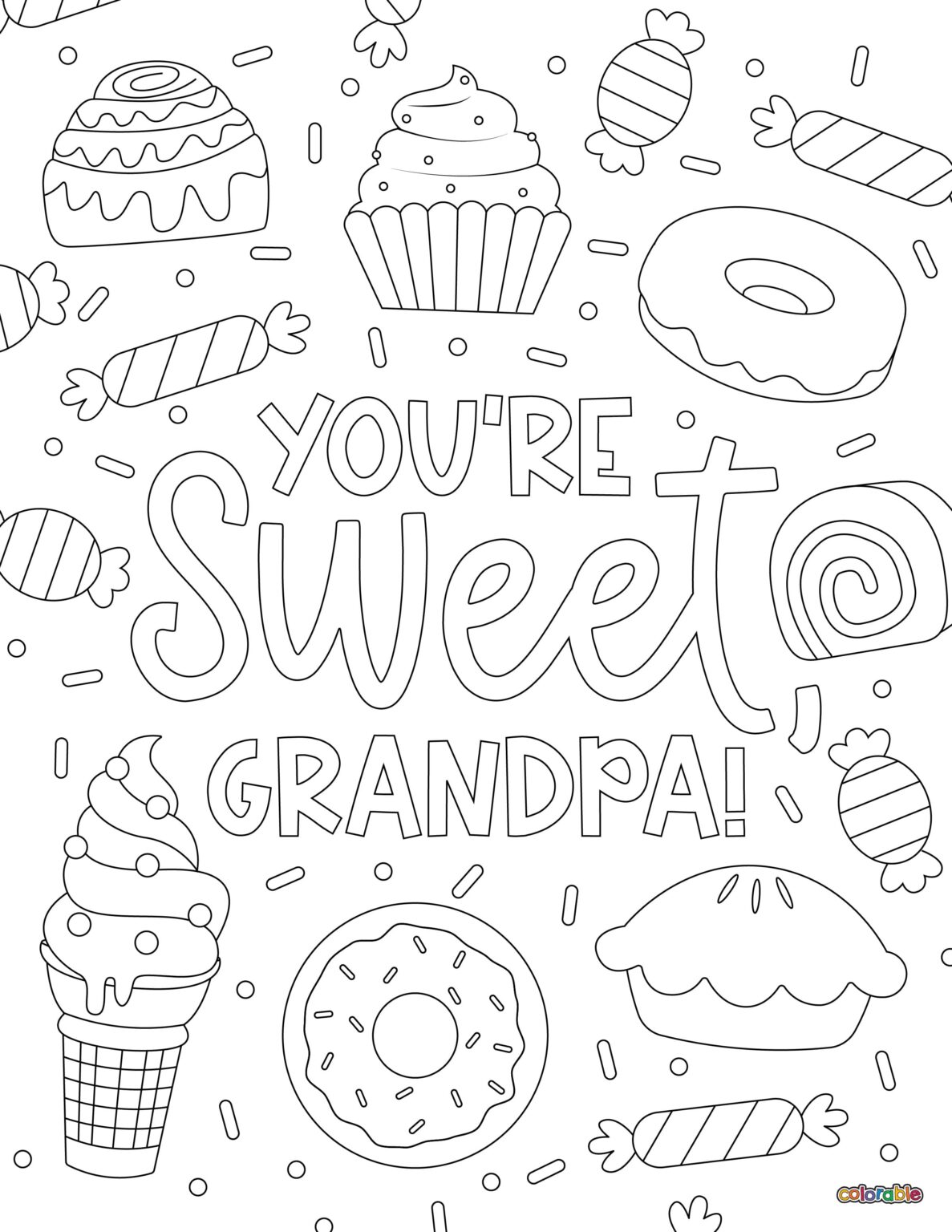 Grandparents Day Coloring Pages - 30 Free Pages | Colorable
