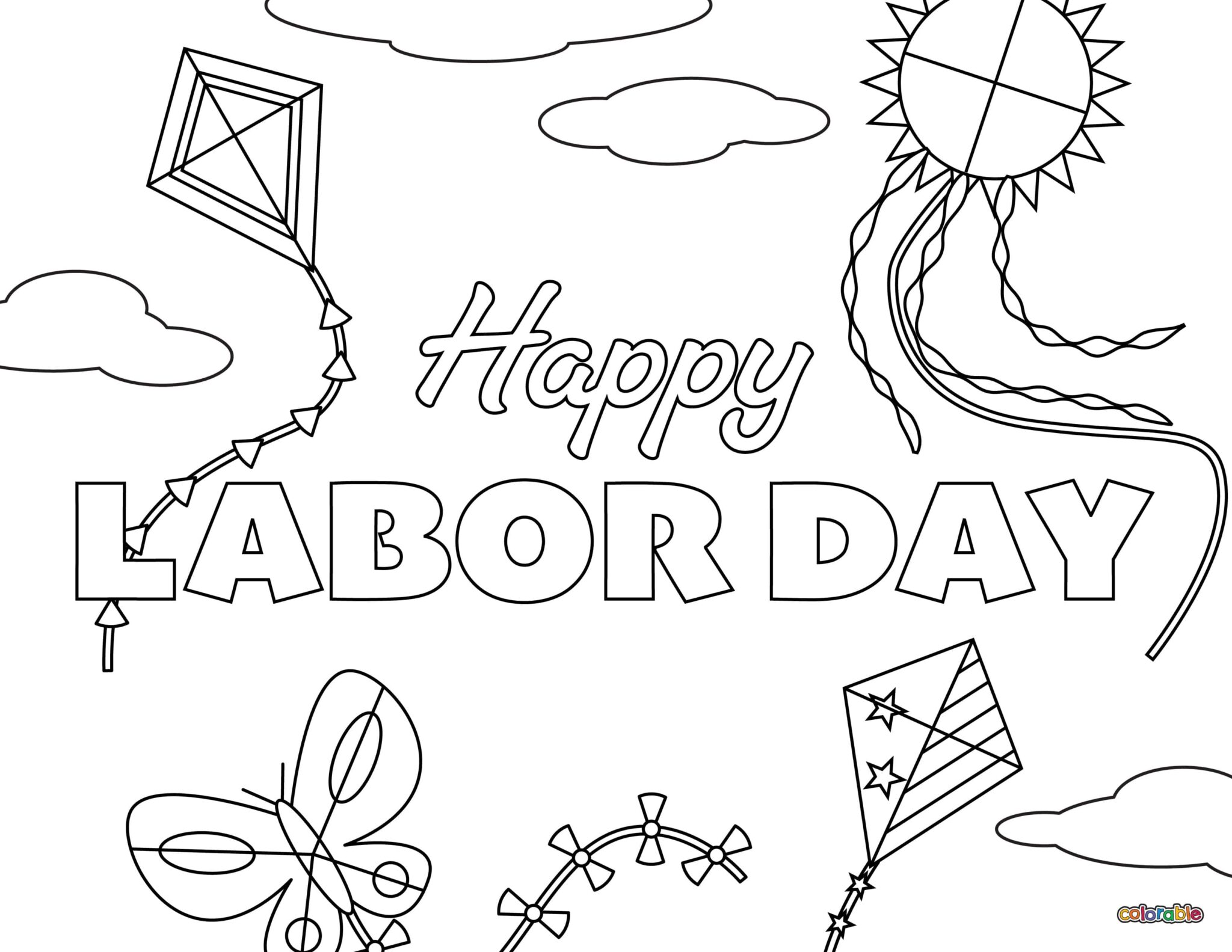 Labor Day Coloring Pages - 30 Free Pages | Colorable