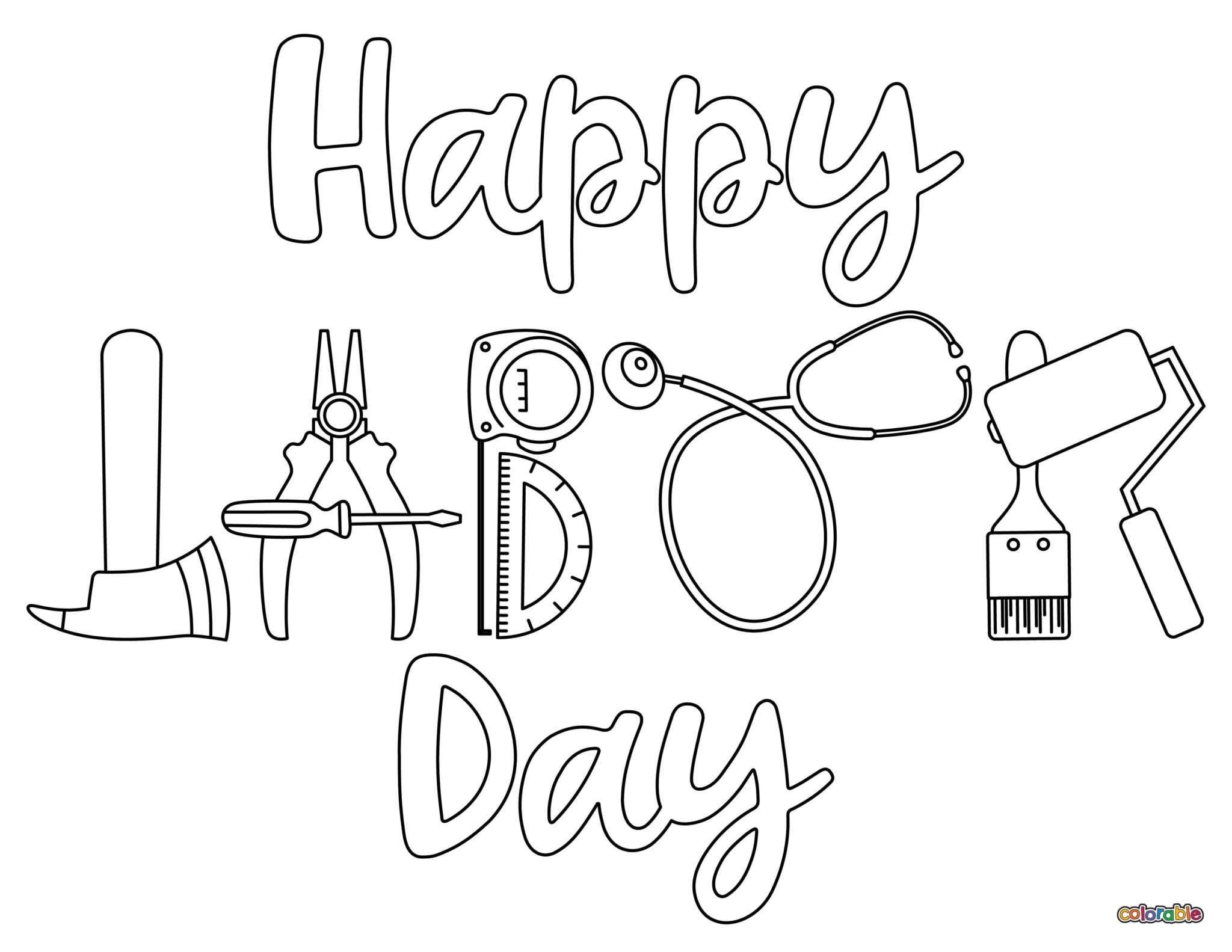 Labor Day Coloring Pages - 30 Free Pages | Colorable