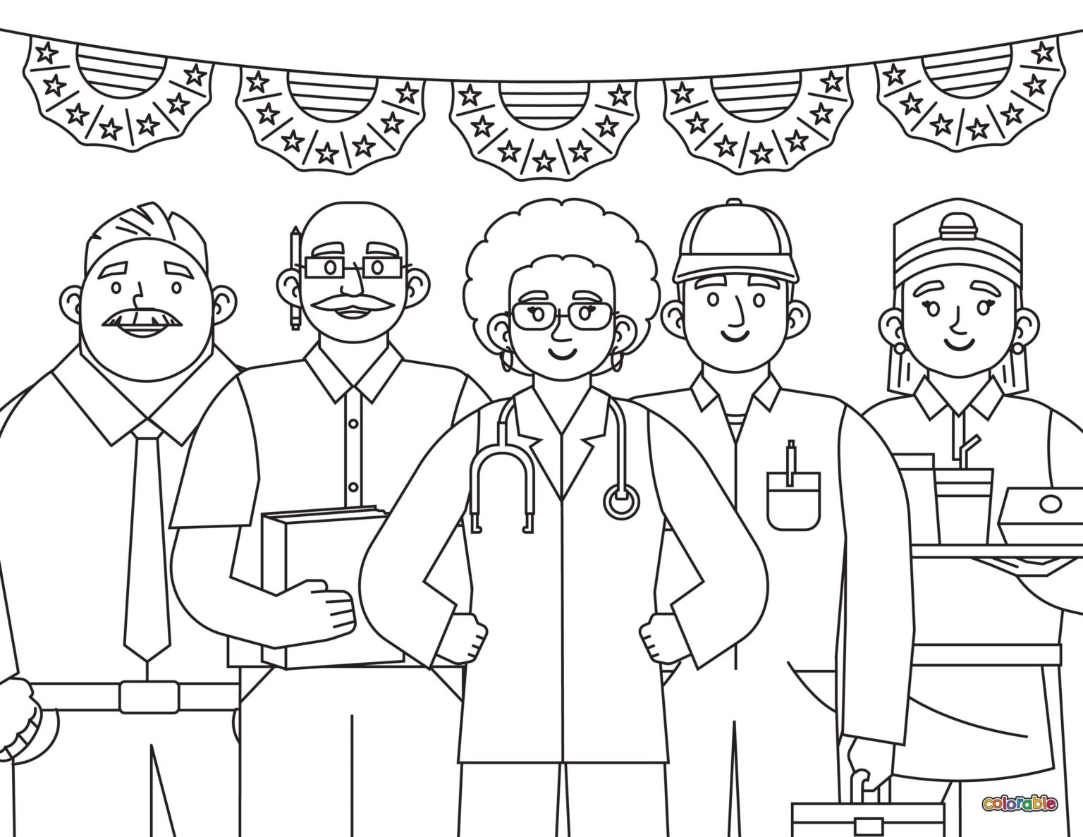 Labor Day Coloring Pages - 30 Free Pages | Colorable