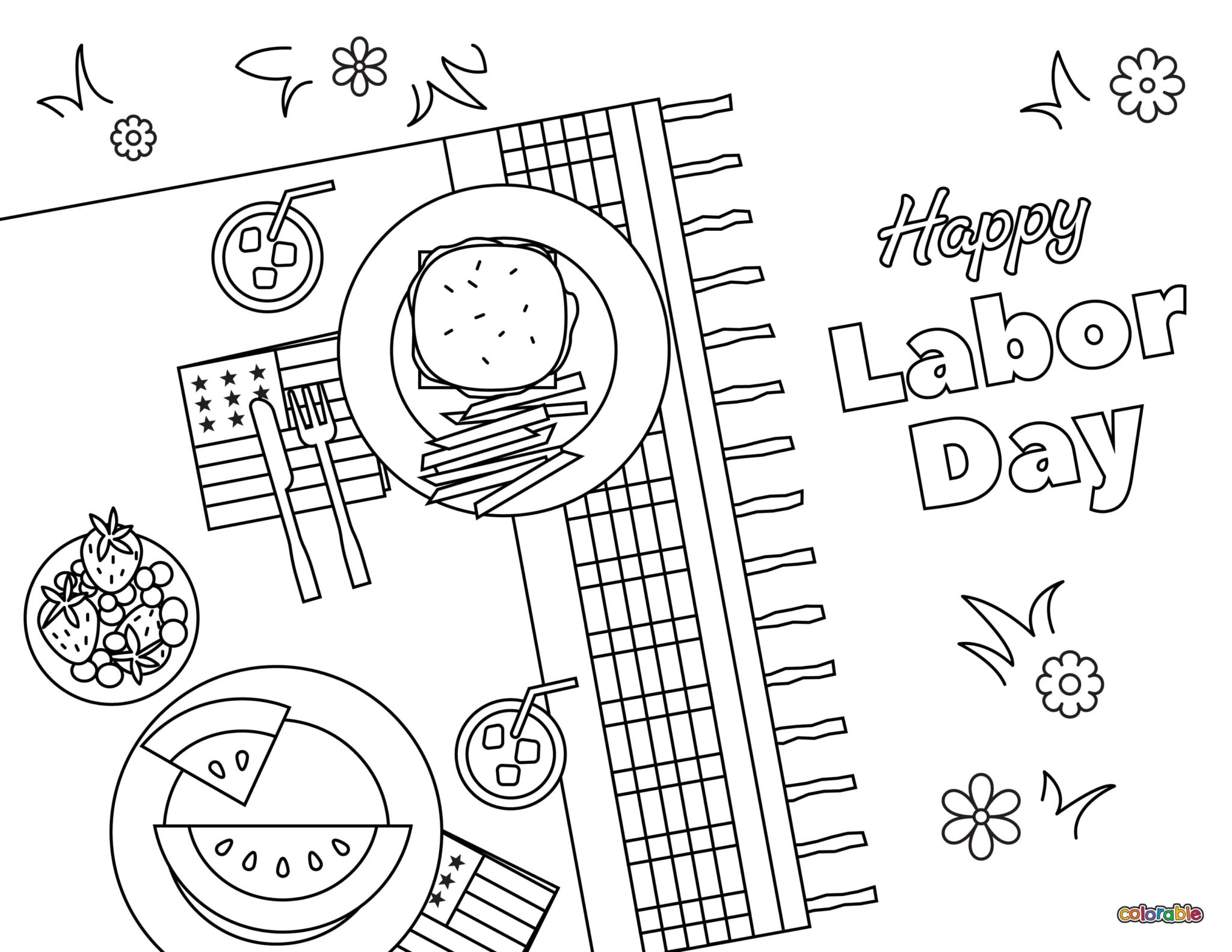 Labor Day Coloring Pages - 30 Free Pages | Colorable