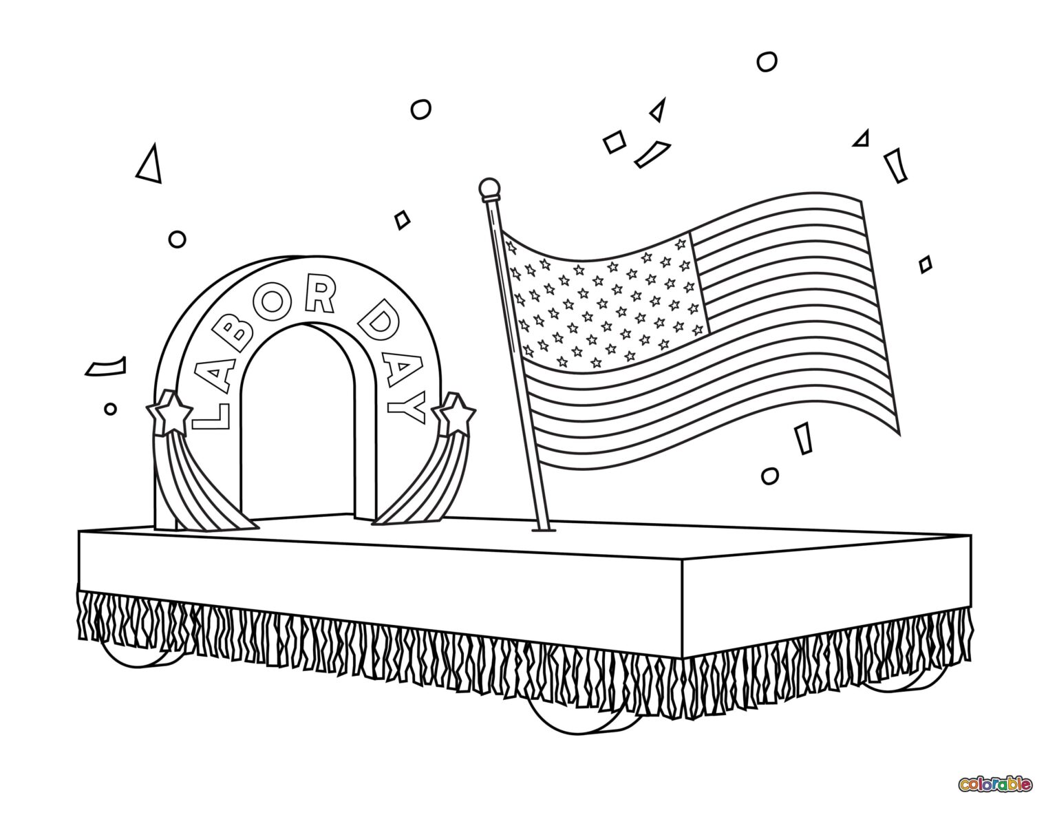Labor Day Coloring Pages - 30 Free Pages | Colorable