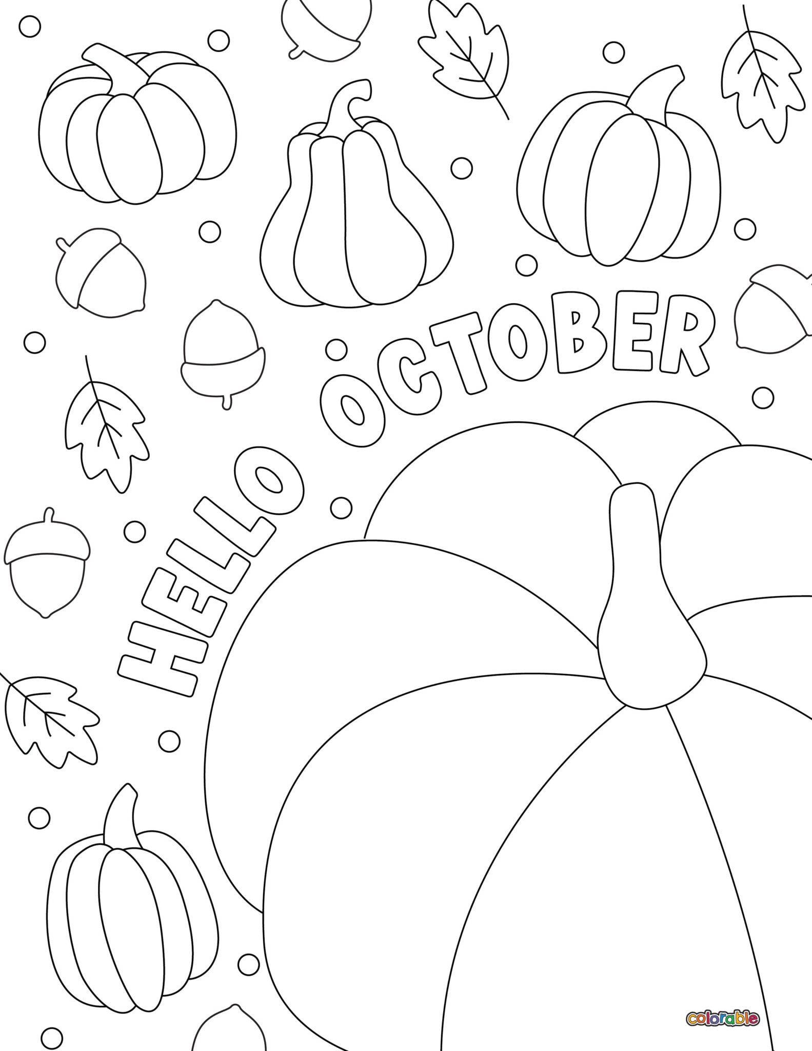 October Coloring Pages - 40 FREE Pages | Colorable