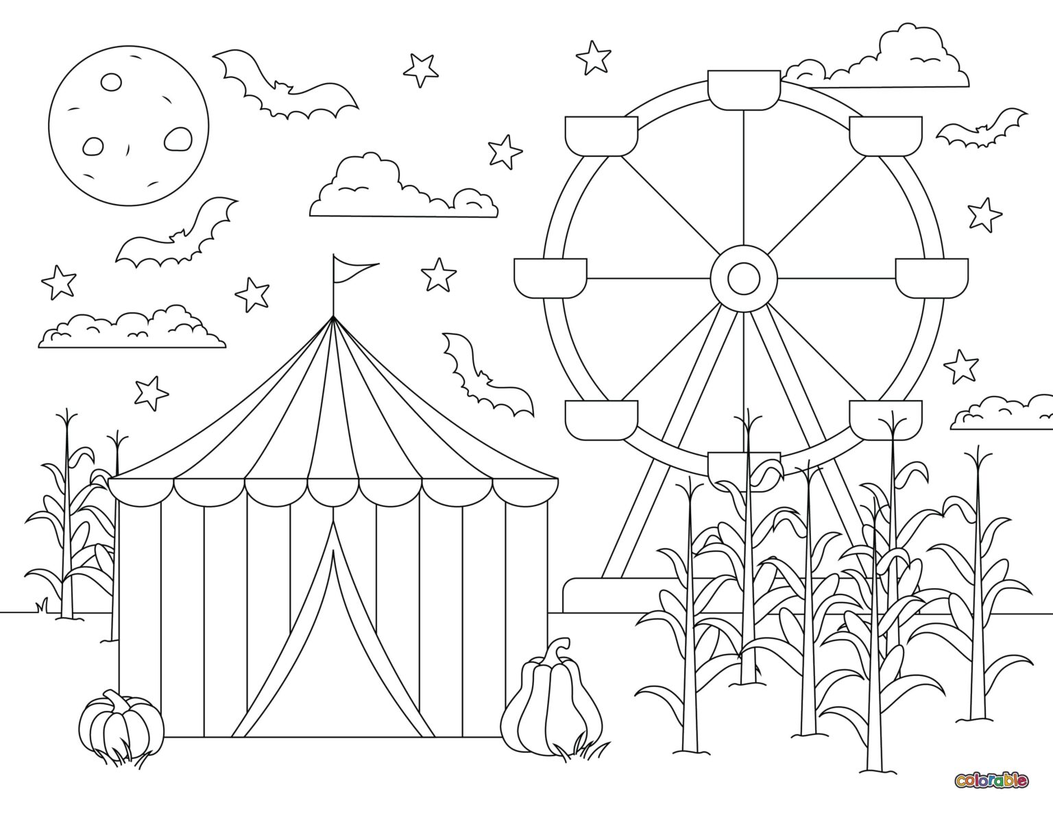October Coloring Pages - 40 FREE Pages | Colorable