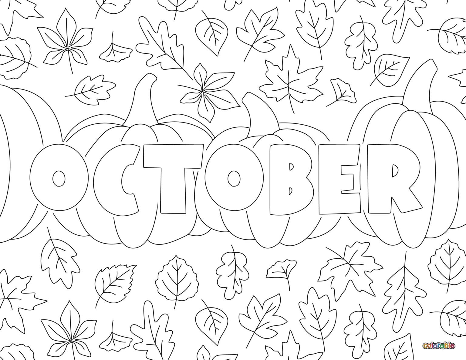 October Coloring Pages - 40 FREE Pages | Colorable