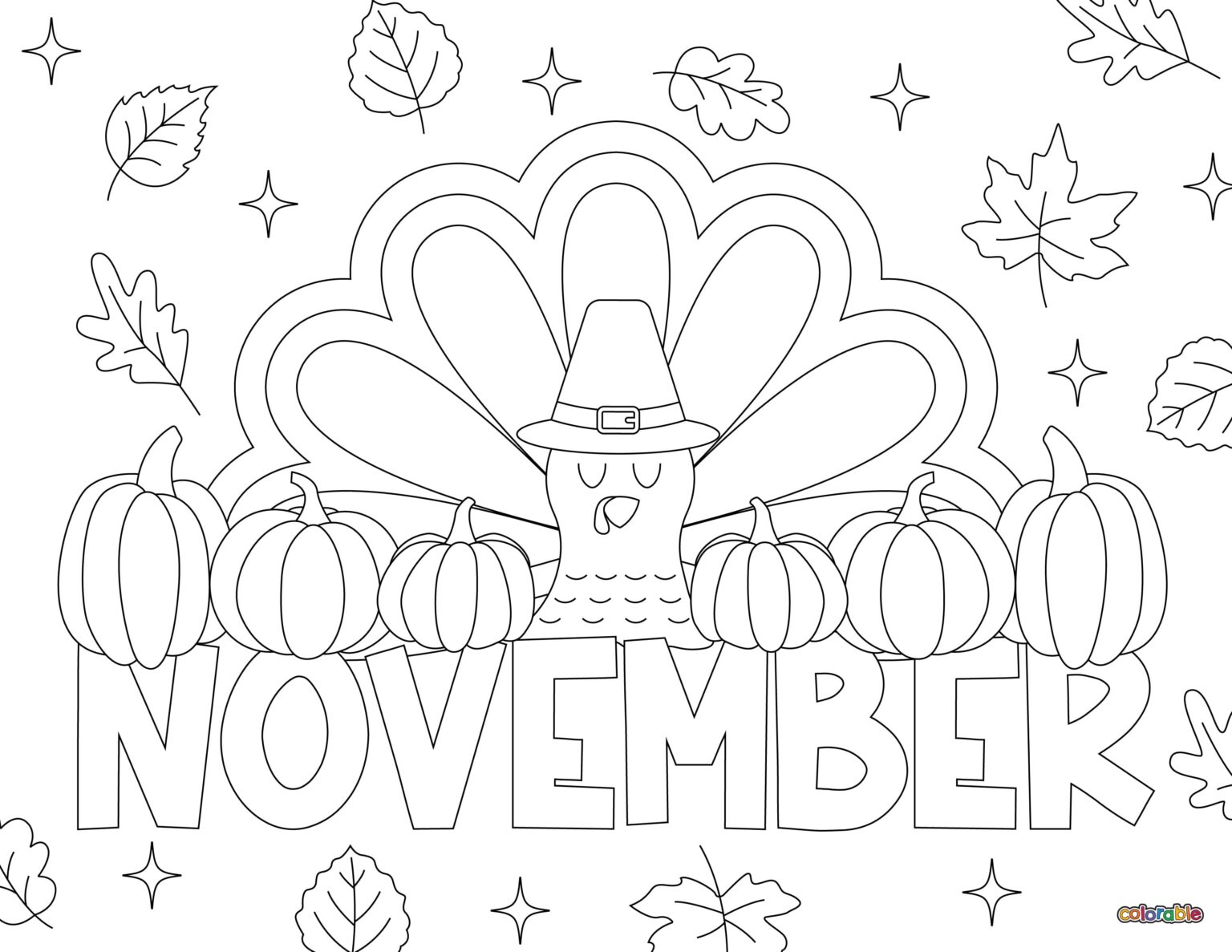 November Coloring Pages - 40 FREE Pages | Colorable