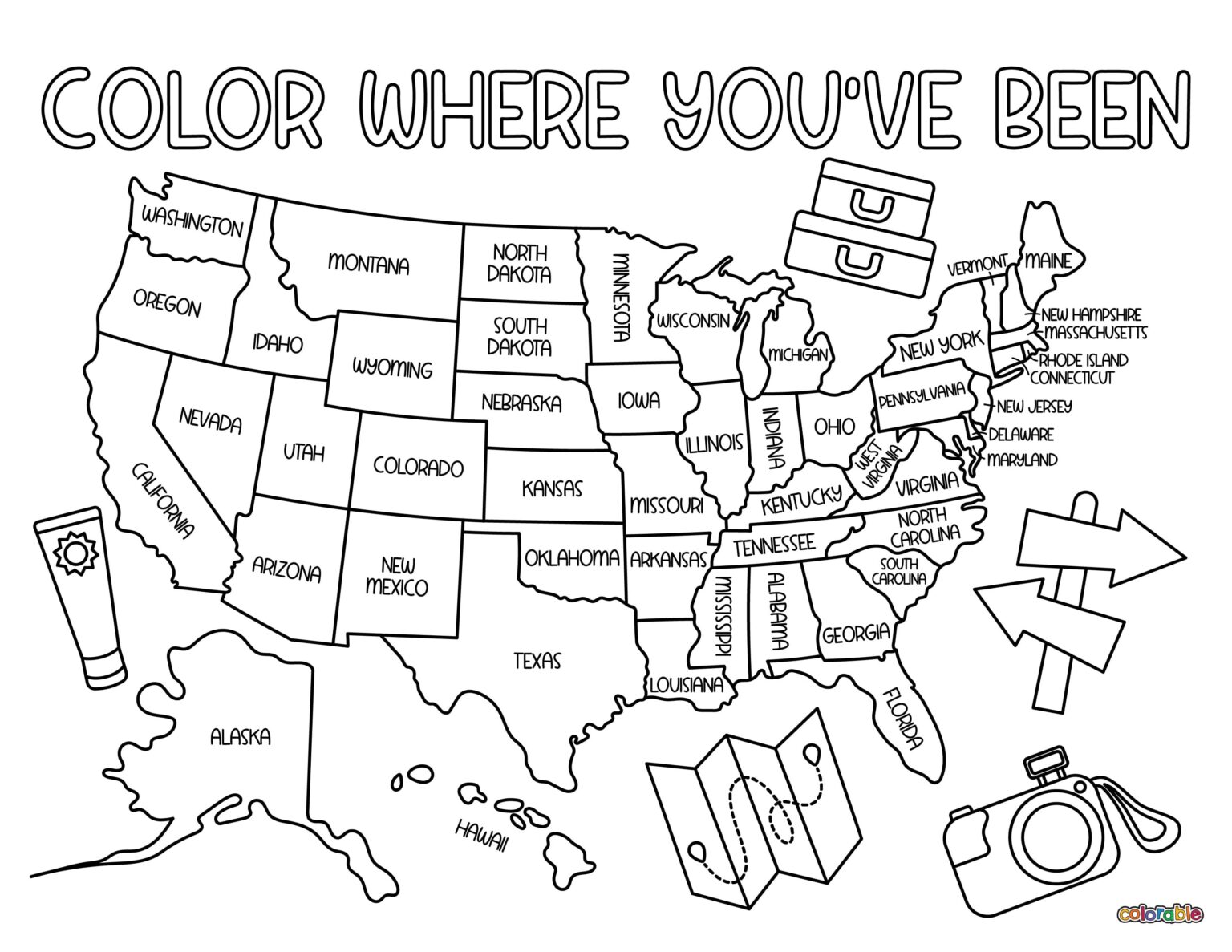 Road Trip Coloring Pages - 15 Free Pages | Colorable