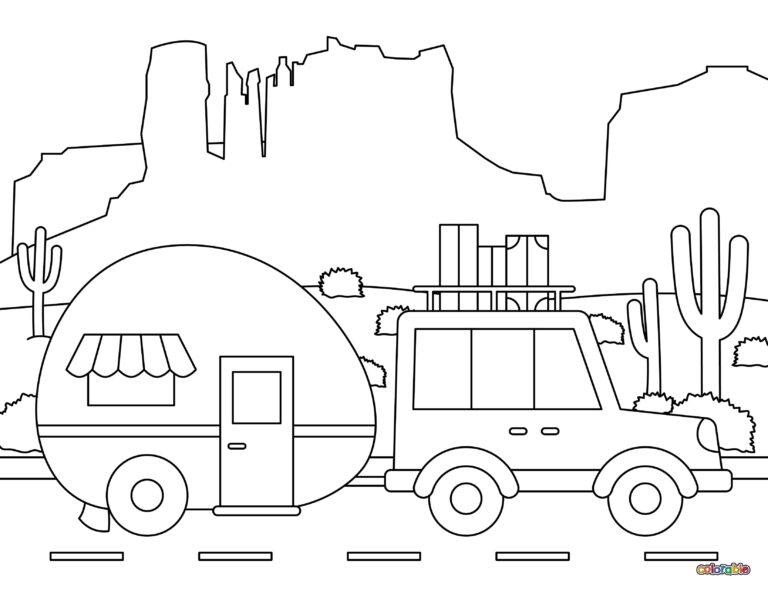 Road Trip Coloring Pages - 15 Free Pages | Colorable