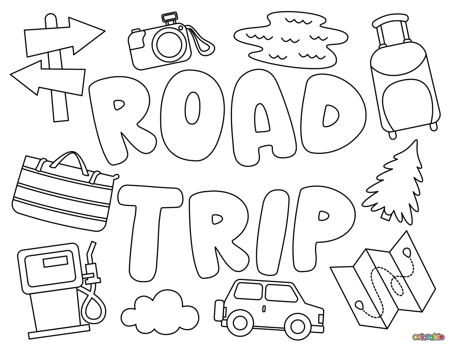 Road Trip Coloring Pages - 15 Free Pages | Colorable