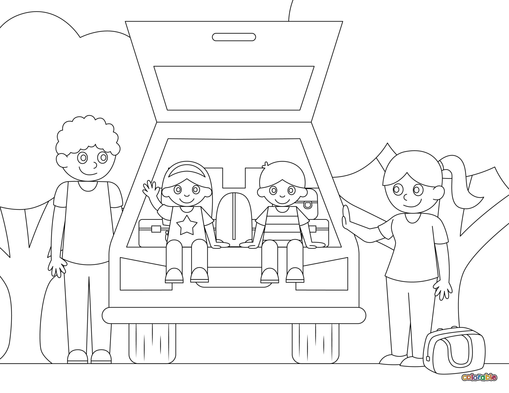 Road Trip Coloring Pages - 15 Free Pages | Colorable