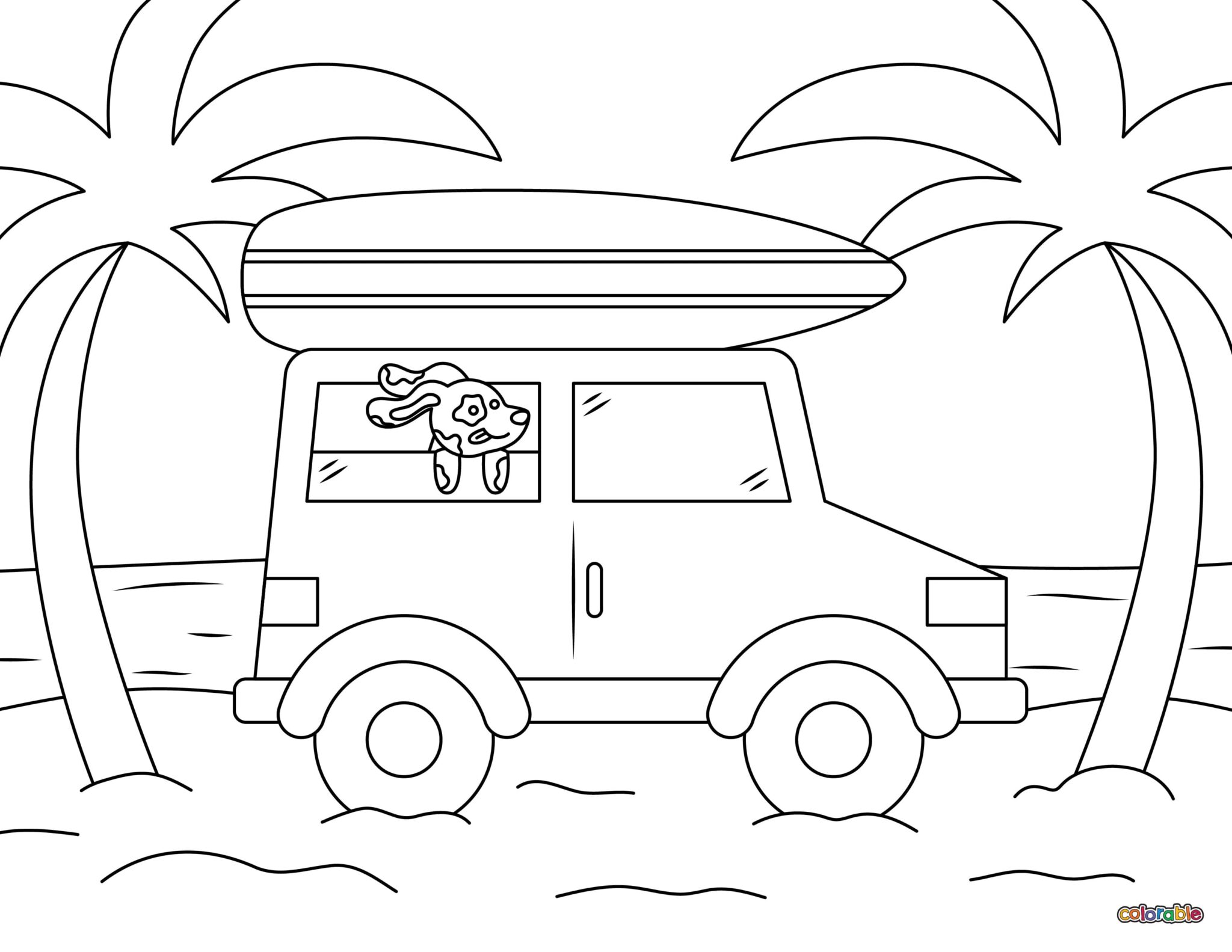 Road Trip Coloring Pages - 15 Free Pages | Colorable