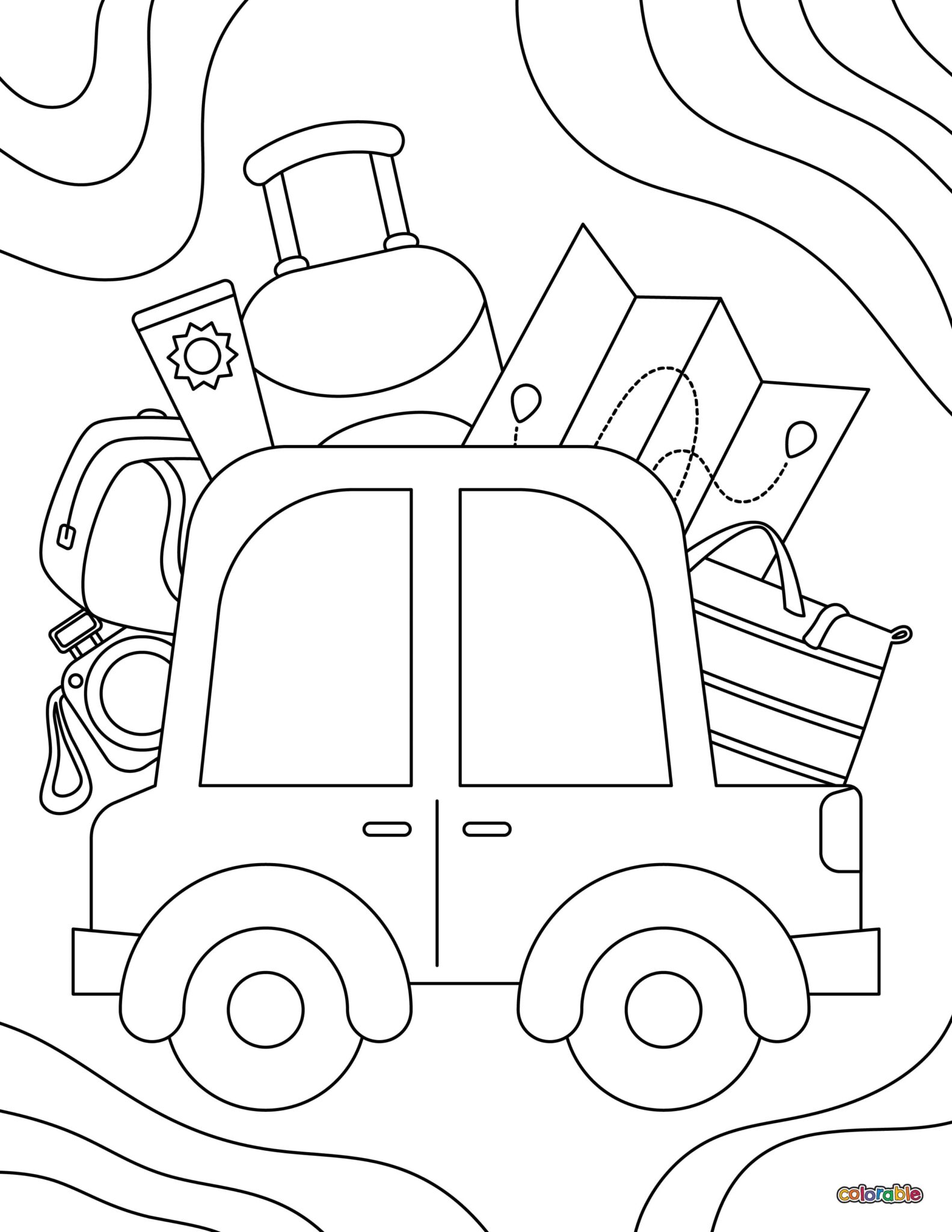 Road Trip Coloring Pages - 15 Free Pages | Colorable