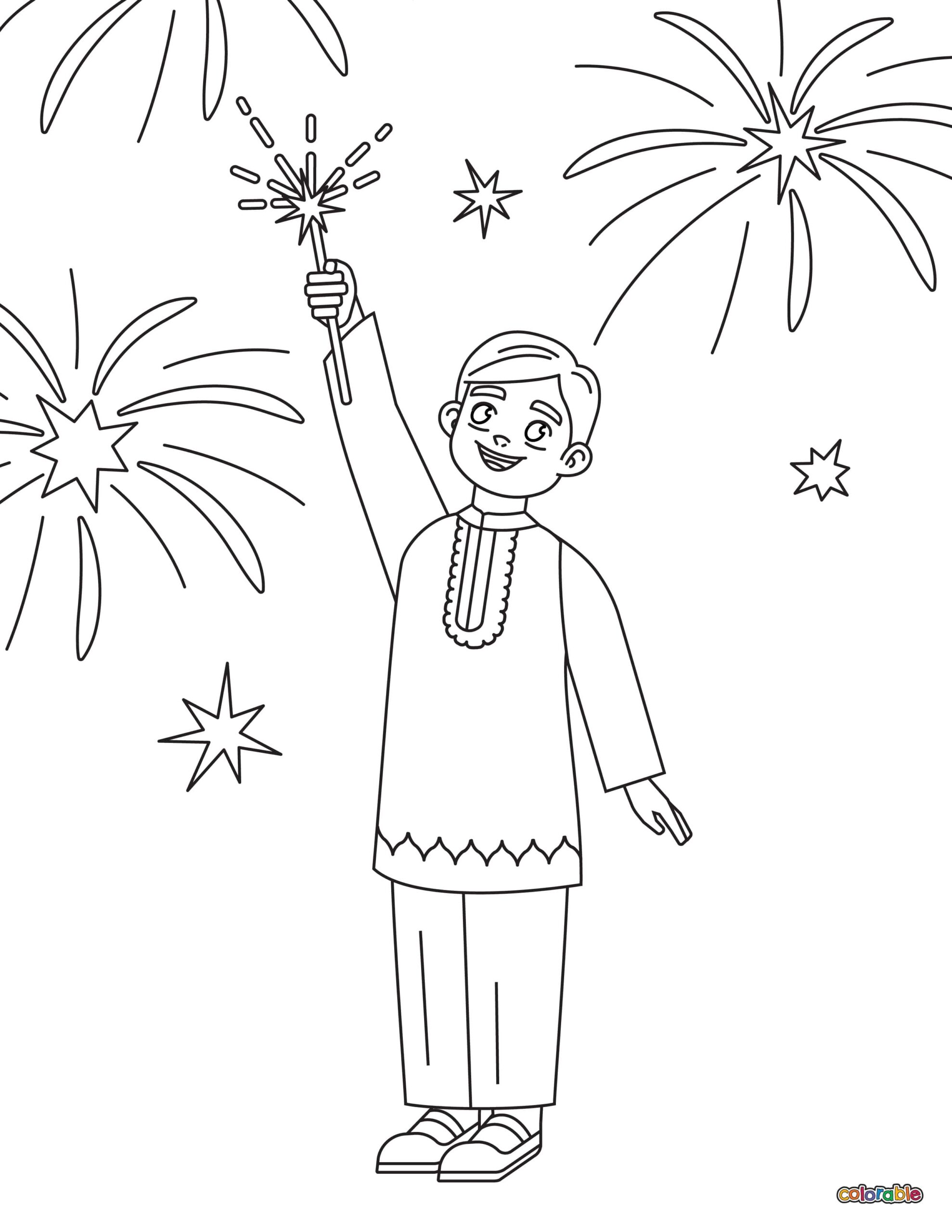 Diwali Coloring Pages - 25 Free Pages | Colorable