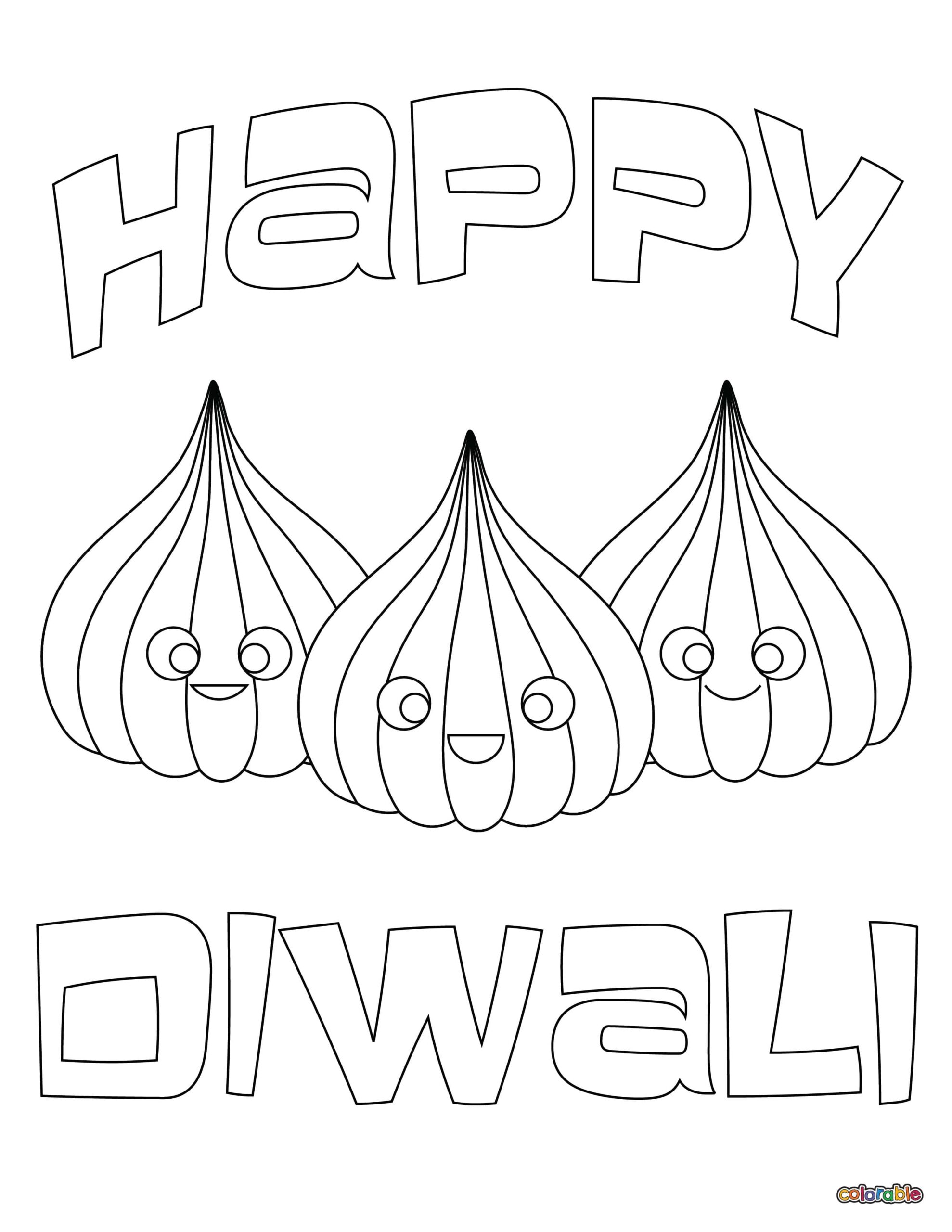 Diwali Coloring Pages - 25 Free Pages | Colorable